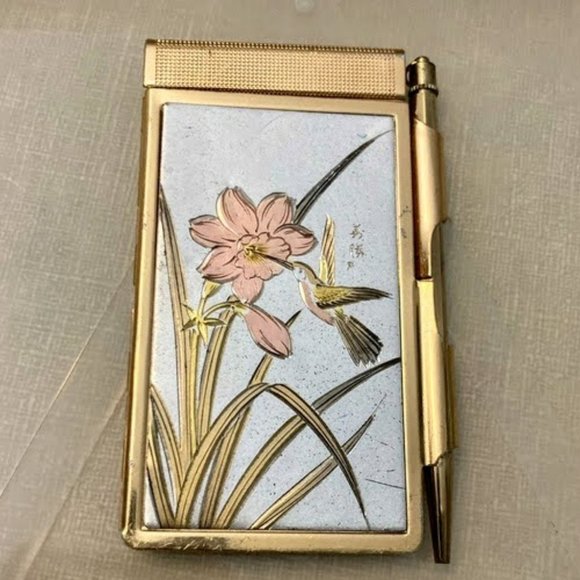 Vintage | Bags | Vintage Tritone Metal Hummingbird Floral Purse ...